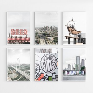 Dallas Texas City Print Set, Photo Gallery Wall Art (digital Download ...