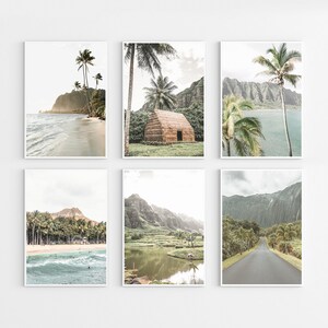 Hawaii Print Set of 6, Beach Print, Palm Tree, Hawaii Wall Art, Hawaii ...