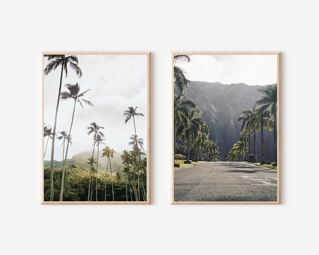 Hawaii Print Set of 2, Palm Tree, Hawaii Wall Art, Hawaii Poster ...