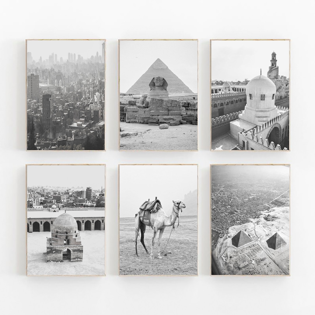 Egypt Print Set of 6, Egypt Poster, Pyramids Print, Travel Art Print ...
