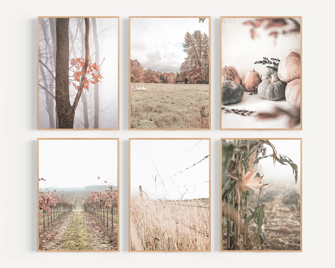 Farmhouse Print Set of 6, Rustic Wall Decor, Autumn Gallery Wall Set of ...