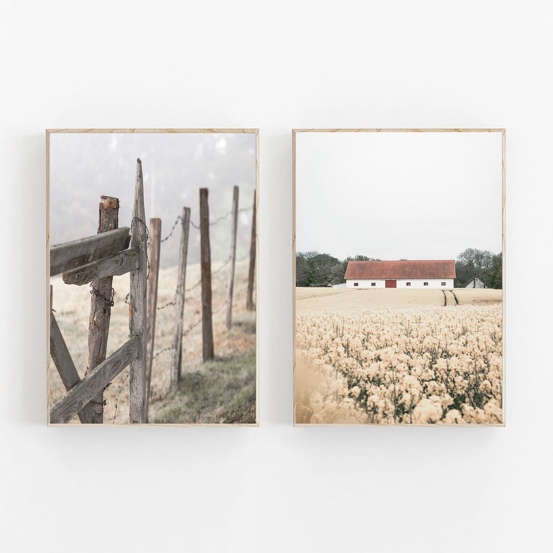 Farmhouse Print Set of 2, Rustic Wall Decor, Nature Wall Decor ...