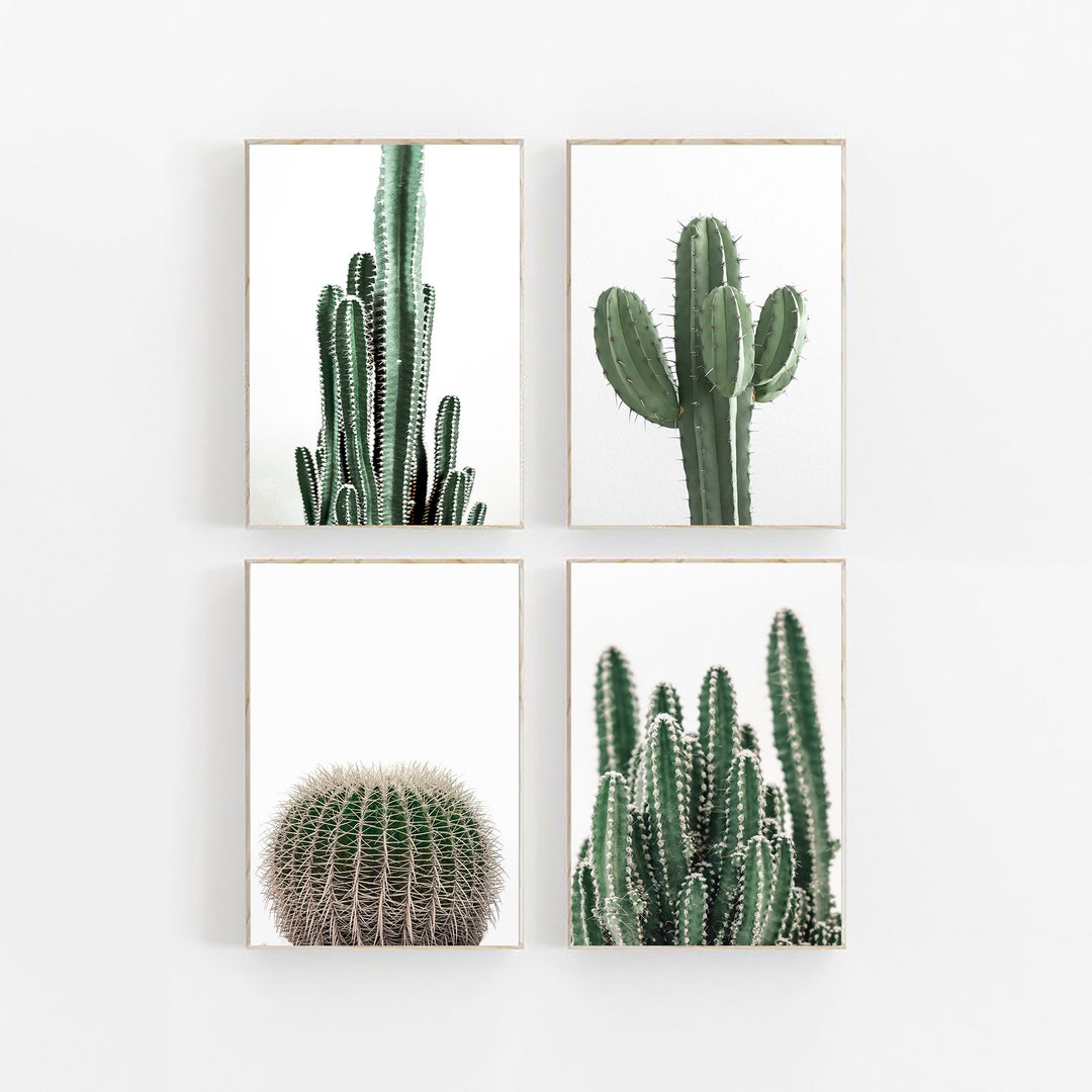 Cactus Print Set of 4, Modern Minimalist Poster, Succulent Print ...