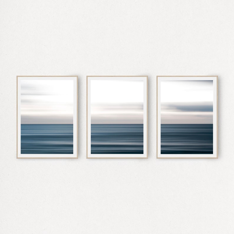 Ocean Beach Print Set of 3, Set of 3 Coast Prints, Ocean Waves Poster ...