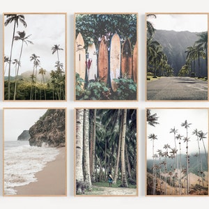 Hawaii Print Set of 6, Palm Tree, Hawaii Wall Art, Hawaii Poster ...