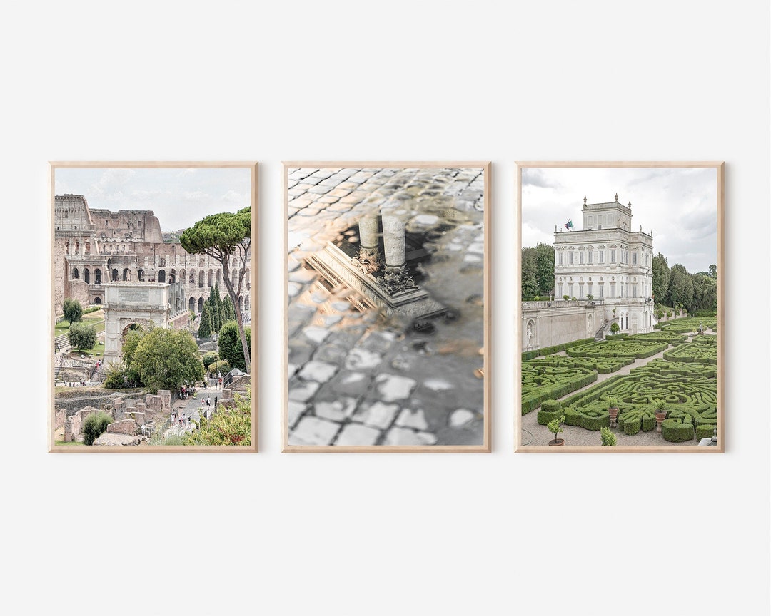 Italy Prints Set of 3, Rome Wall Art, Rome Prints, Colosseum Print ...