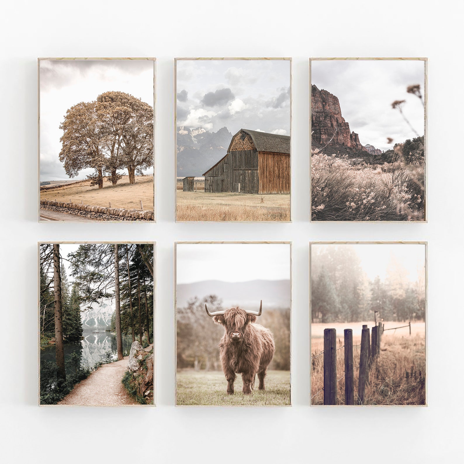 Farmhouse Print Set of 6 Nature Print Set of 6farmhouse - Etsy
