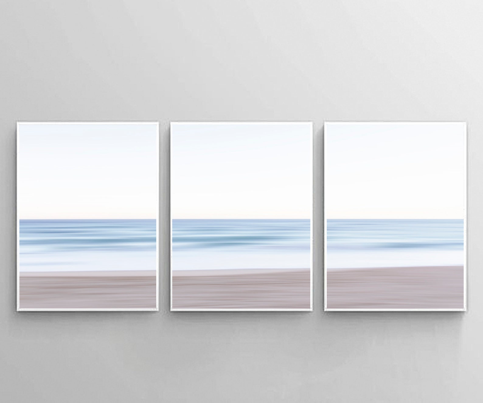Ocean Beach Print Set of 3 Ocean Wall Art Coastal Decor | Etsy