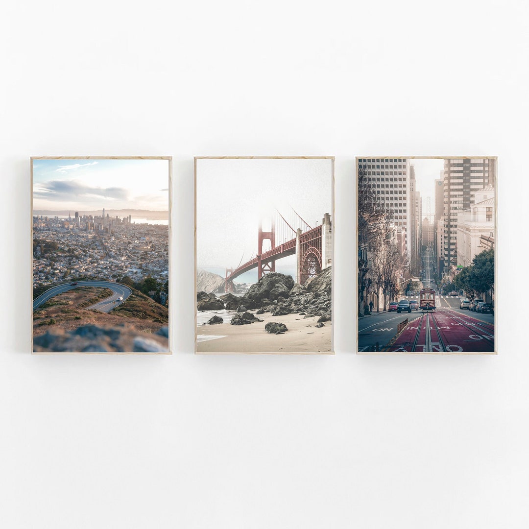 San Francisco Set of 3, San Francisco California Print, San Francisco ...