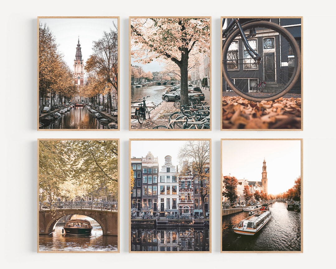 Amsterdam Print, Netherlands Wall Art, Set of 6 Prints, Holland Print ...