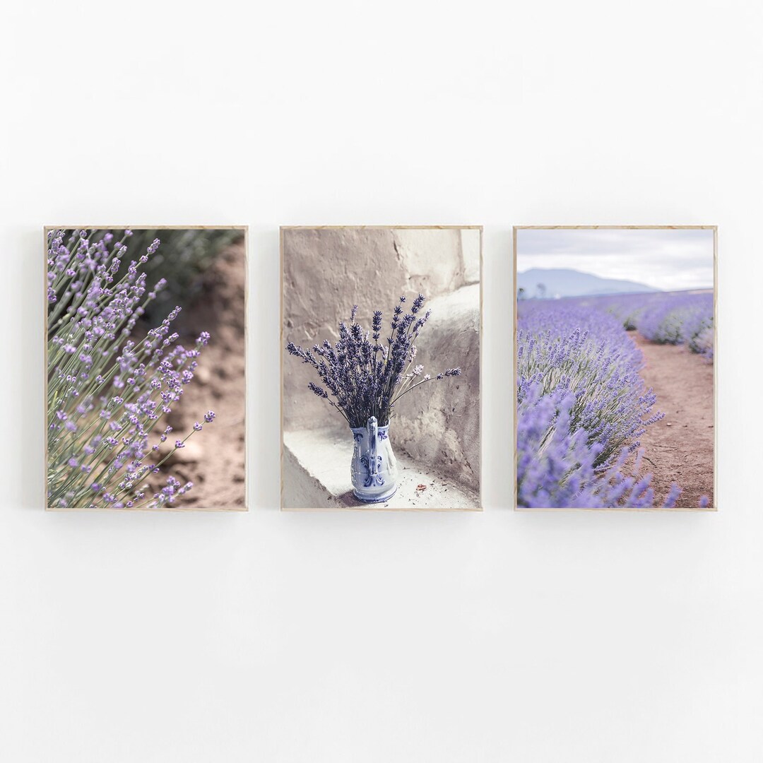 Lavender Prints Set, Floral Print, Flowers Wall Art, Botanical Print ...