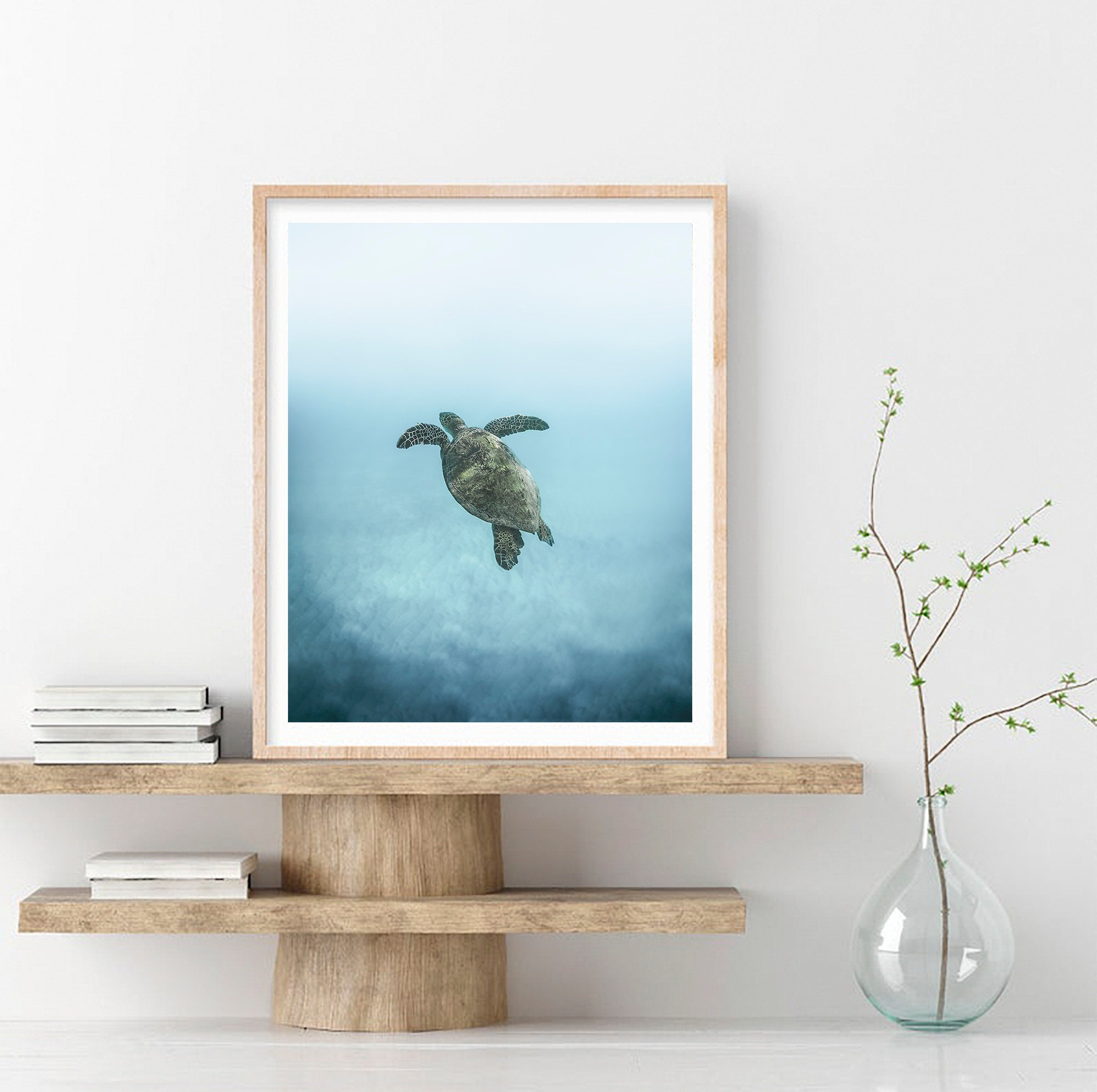 Sea Turtle Art Print Turtle Poster Turtle Print Coastal - Etsy