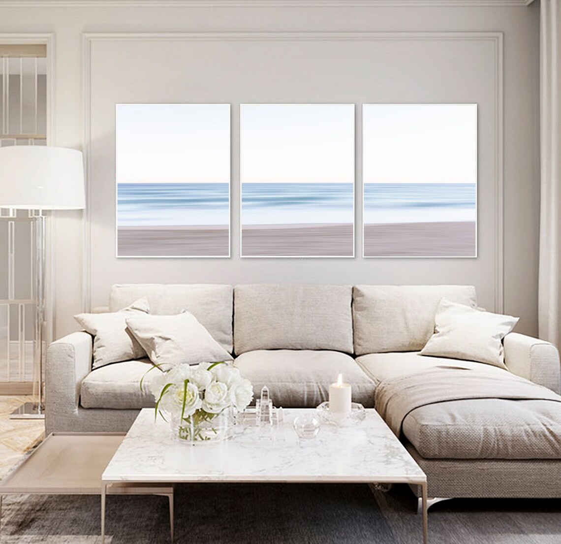 Ocean Beach Print Set of 3 Ocean Wall Art Coastal Decor | Etsy