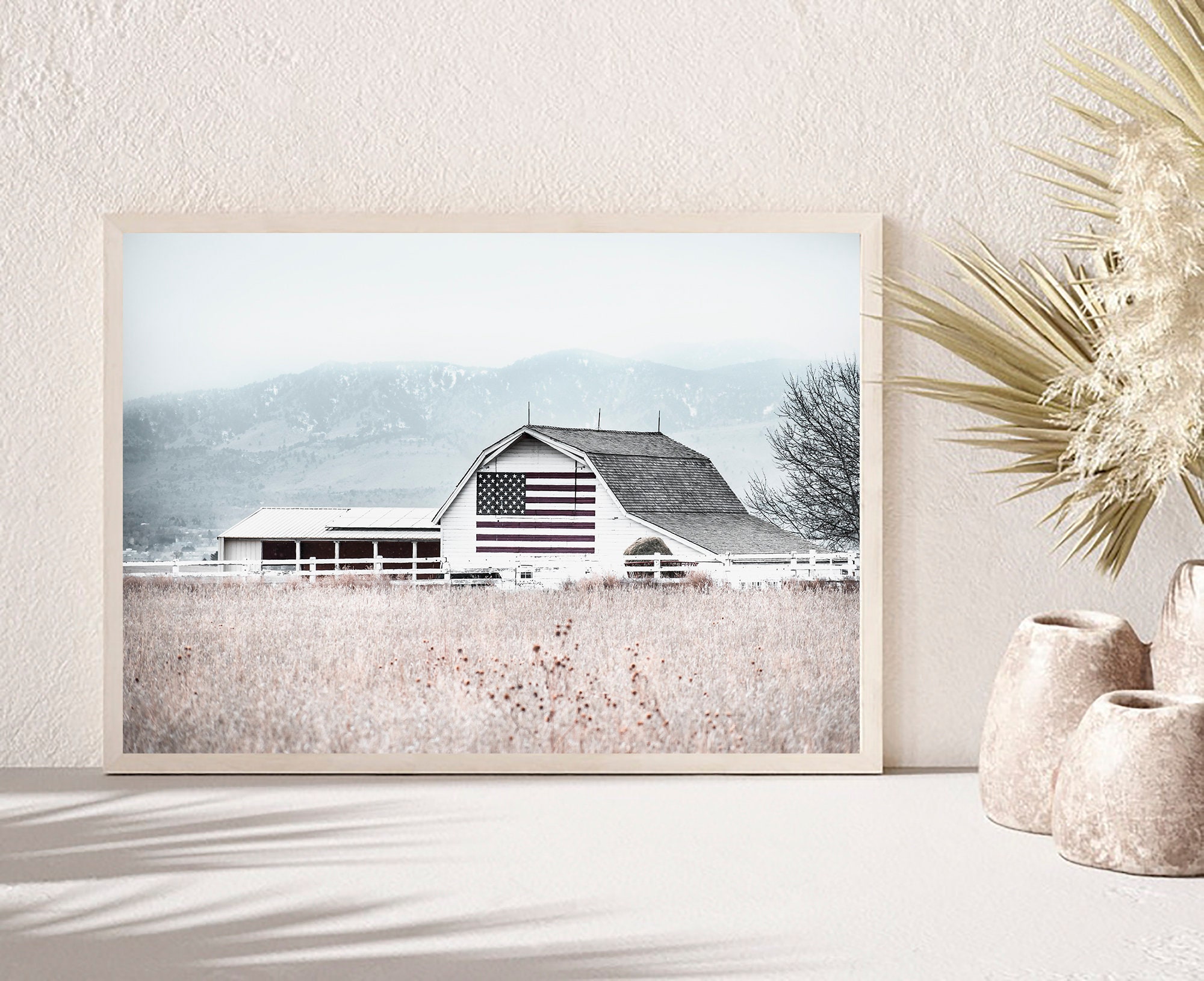 Barn Print Farmhouse Poster Patriotic Wall Art Decor Rustic - Etsy