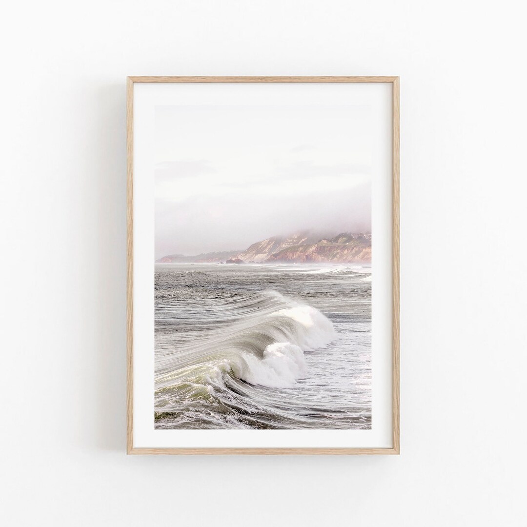 Pastel Ocean Wave Print: Earthy Coastal Wall Art (digital Print) - Etsy
