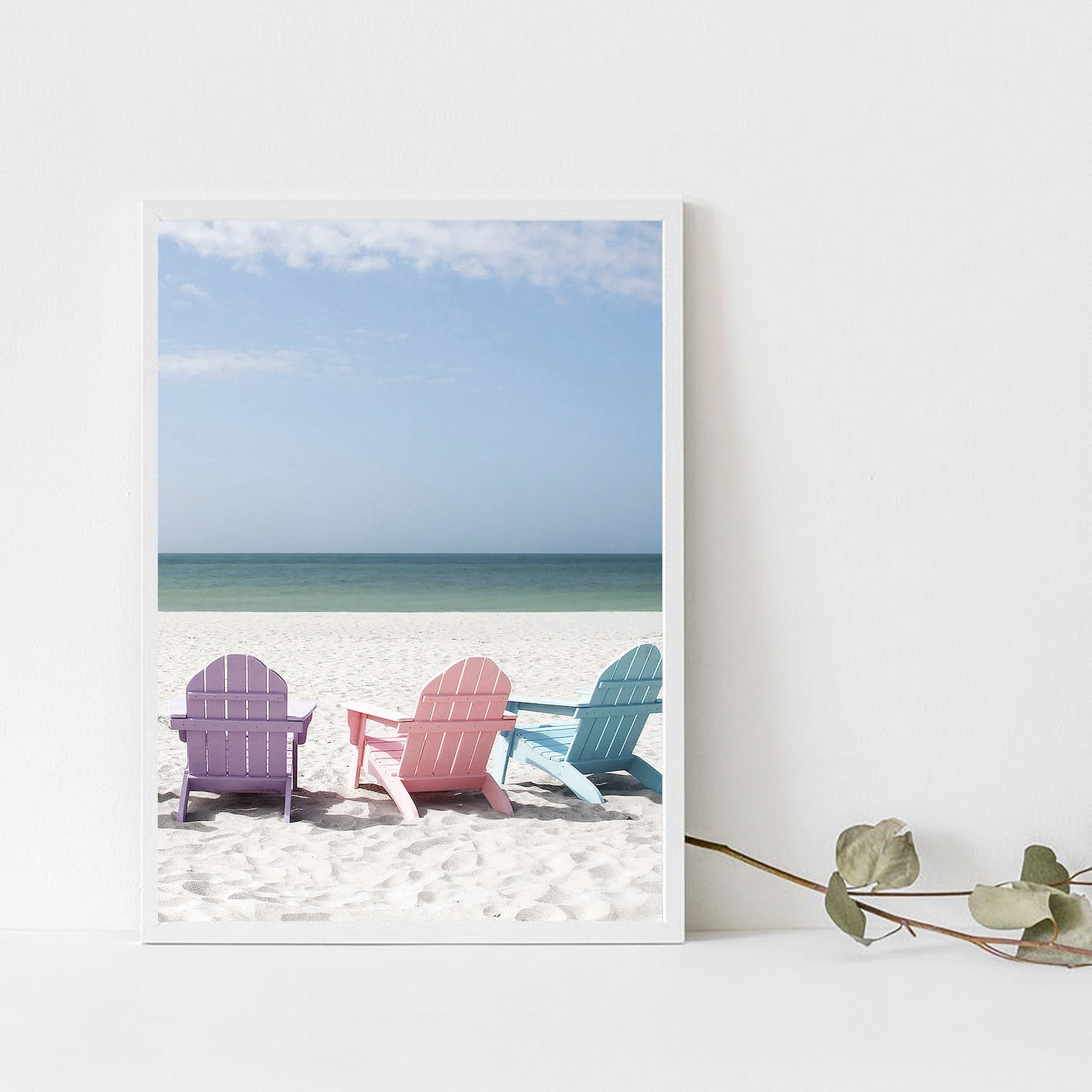 Beach Chairs Print, Beach Wall Art, Cottage Decor, Ocean Wall Art ...