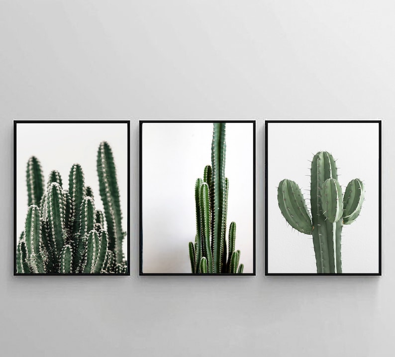 Cactus Print Set of 3, Modern Minimalist Poster, Succulent Print ...