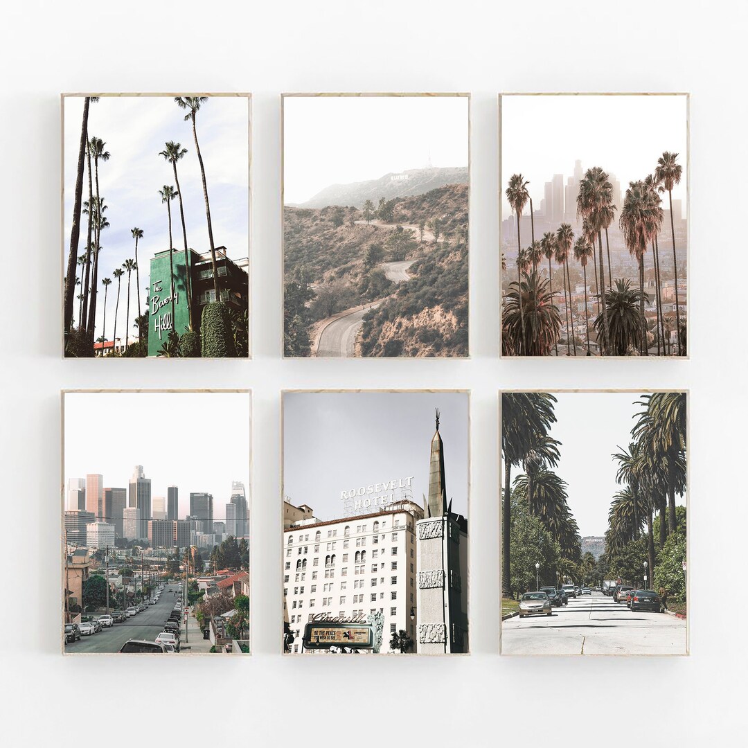Los Angeles Print Set of 6, California Print Set of 6,LA Print Set ...