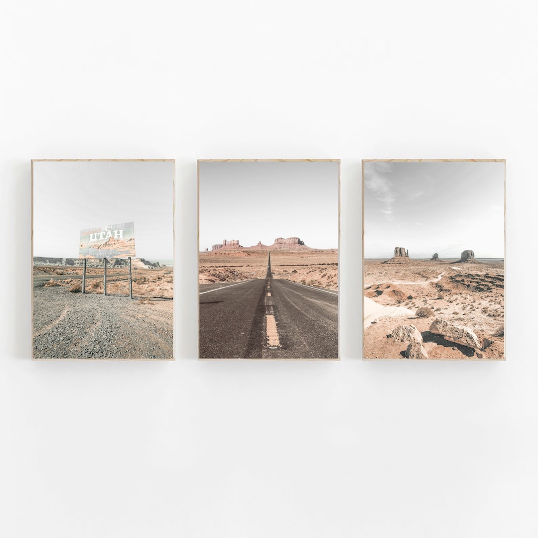 Utah Print Set of 3, Utah Wall Art, Utah Mountains Poster, USA Travel ...