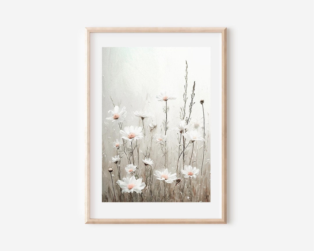 Daisy Flower Poster: Botanical Oil Painting Print (digital Download) - Etsy
