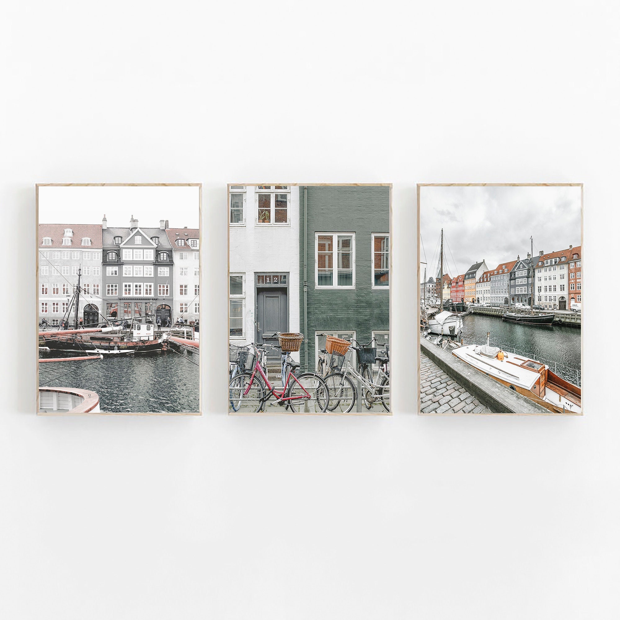 Copenhagen Print Set of 3 Canal Copenhagen Print Denmark - Etsy