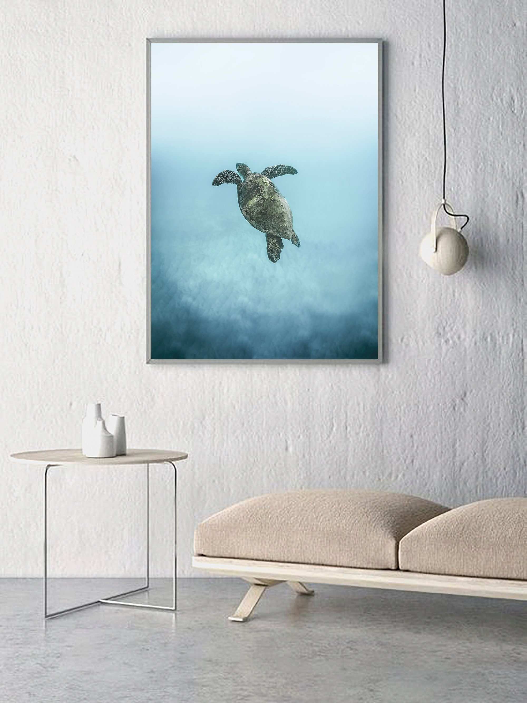 Sea Turtle Art Print Turtle Poster Turtle Print Coastal - Etsy