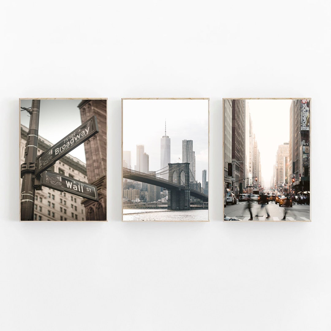 New York City Set of 3 New York Photo Print Broadway Print Manhattan ...