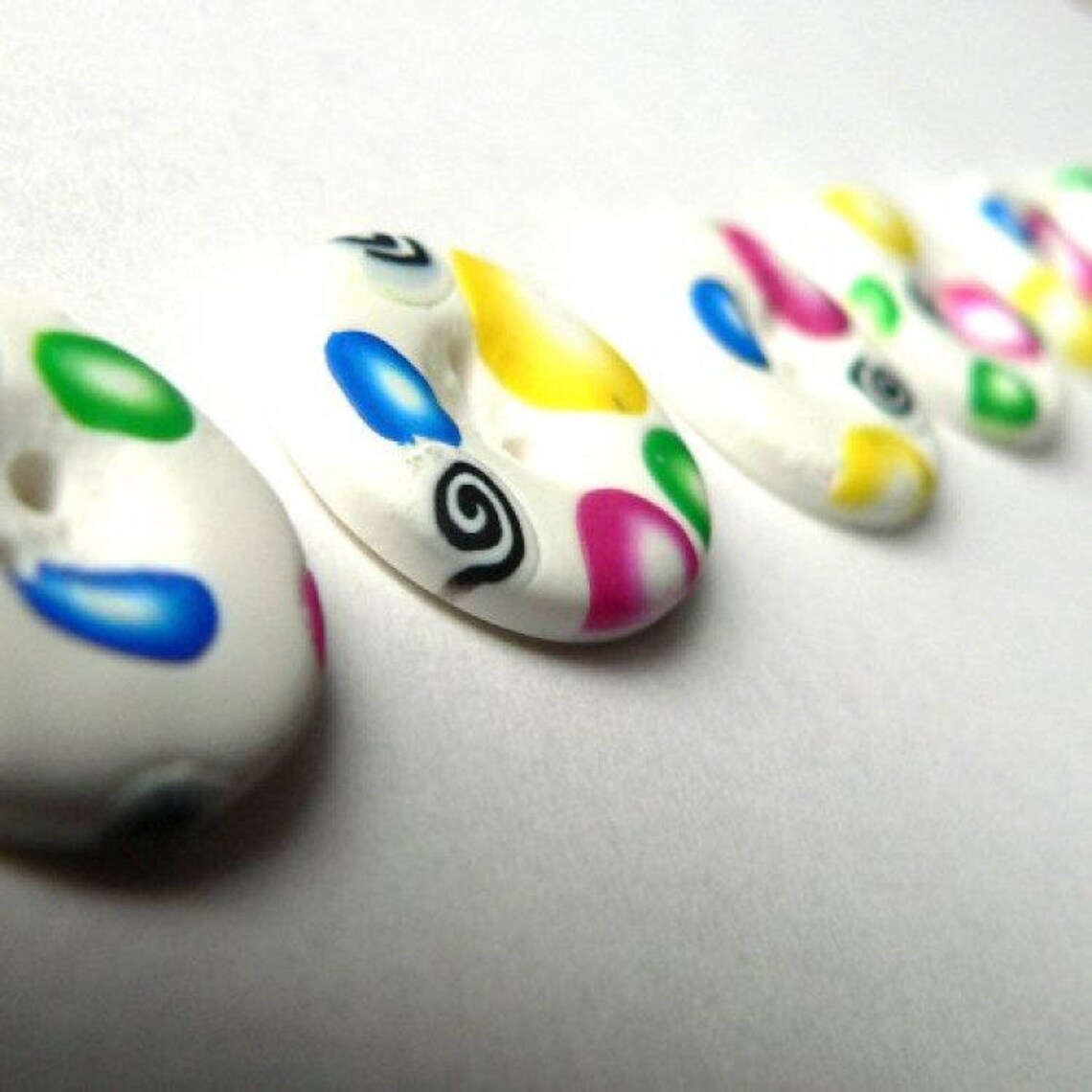White Planet Buttons X 6 Handmade in Polymer Clay - Etsy