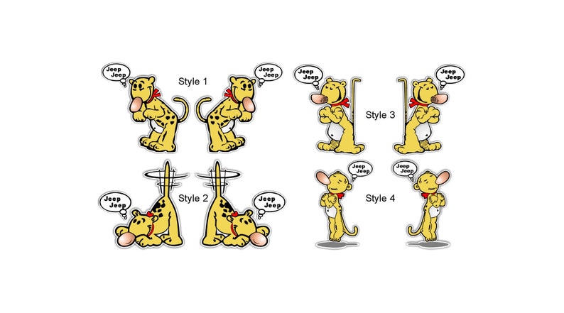 EUGENE the JEEP cartoon Character Vinyl Decal Set - Etsy