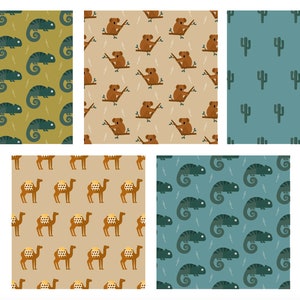 10 Outback Animals Digital Papers, Seamless Pattern, Background ...