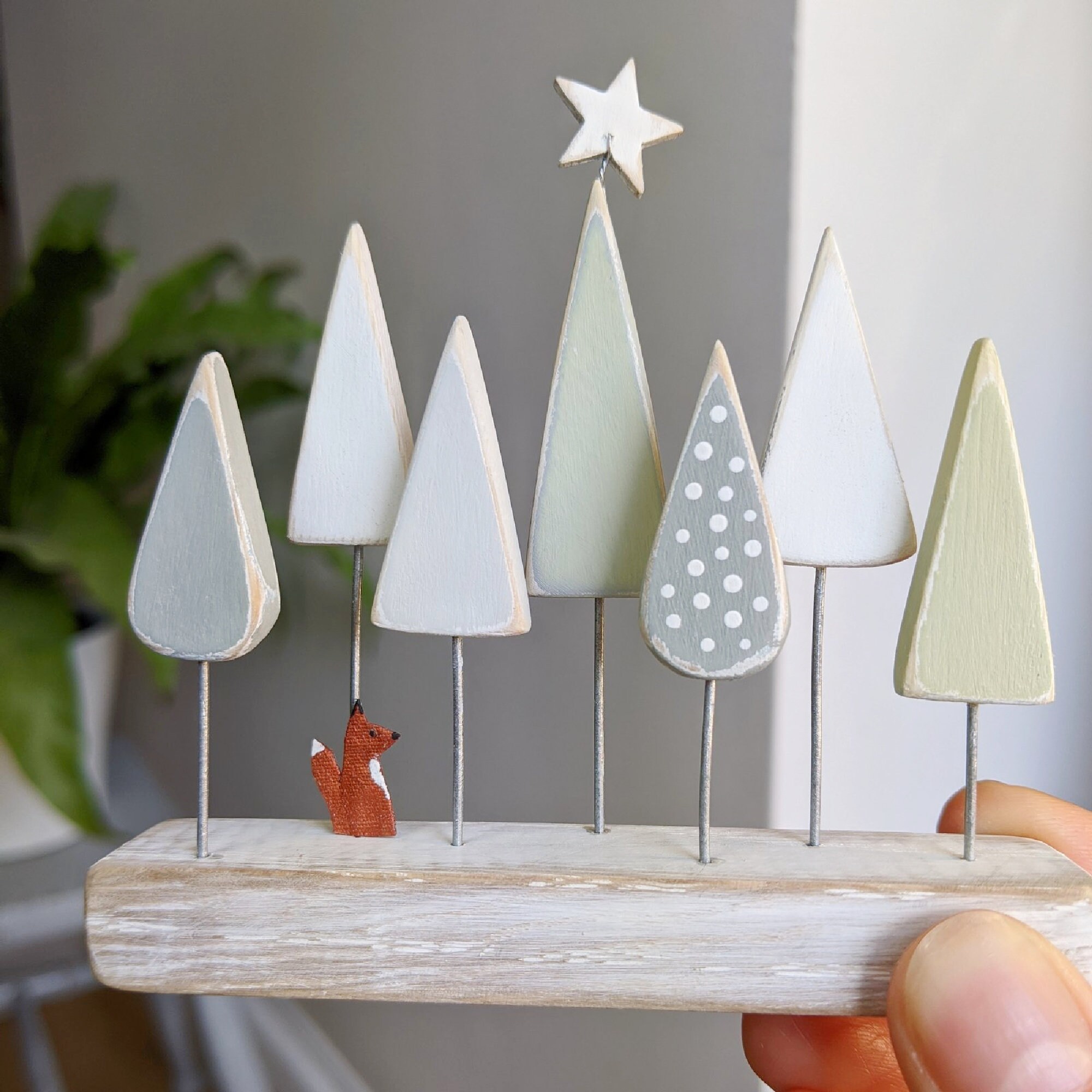 TINY Tiny Fox in the Trees Nature Inspired Wooden Decoration - Etsy UK