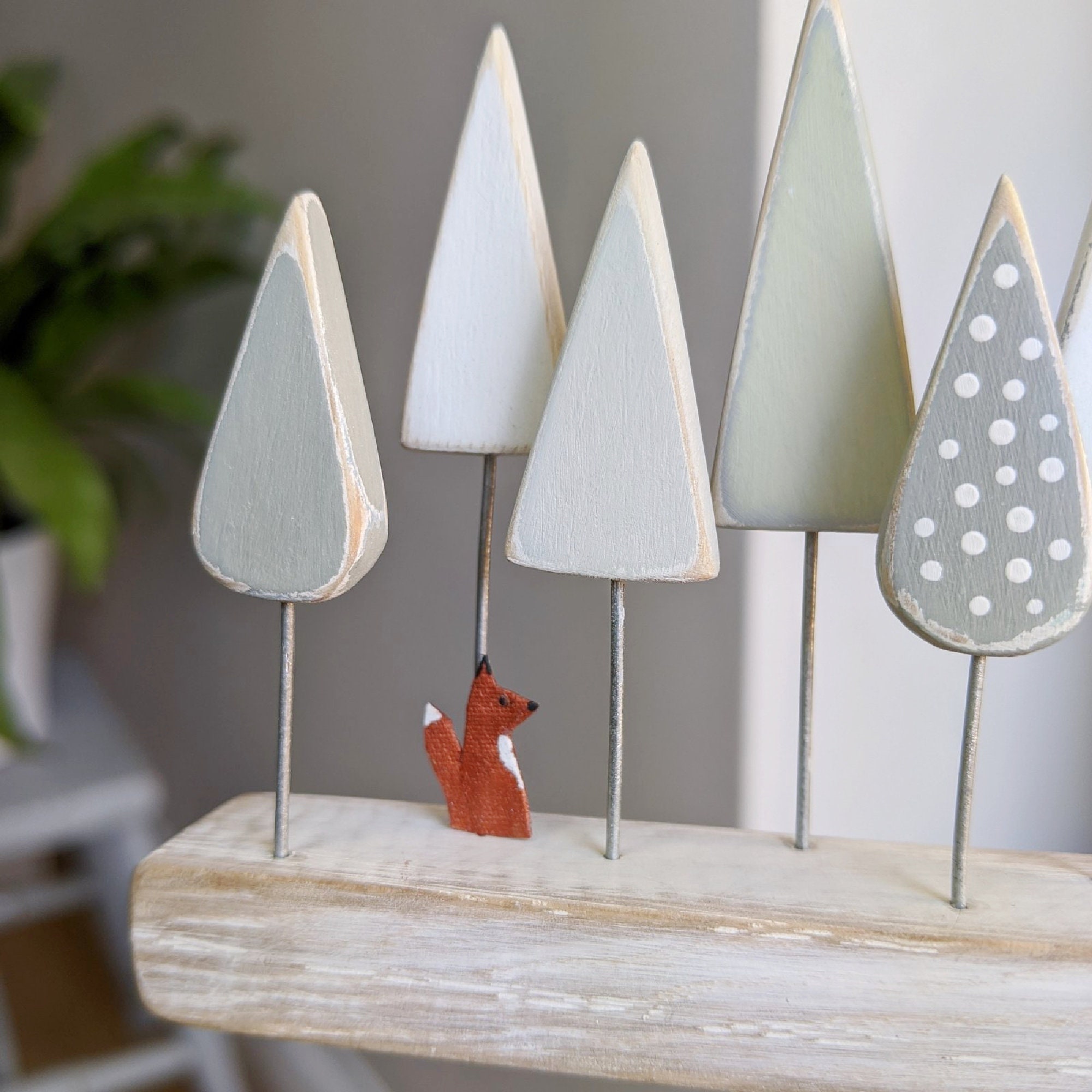 TINY Tiny Fox in the Trees Nature Inspired Wooden Decoration - Etsy UK