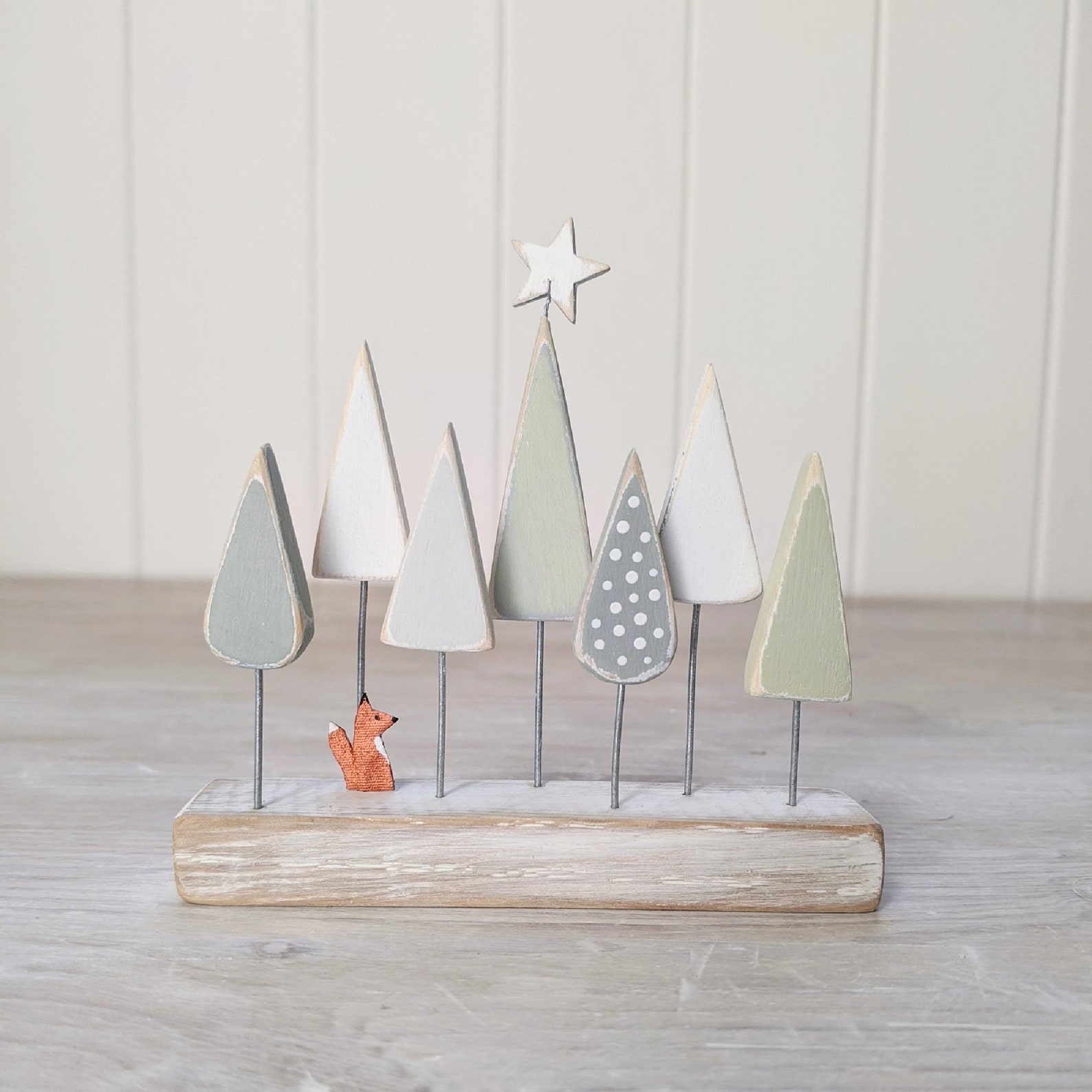 TINY Tiny Fox in the Trees Nature Inspired Wooden Decoration - Etsy