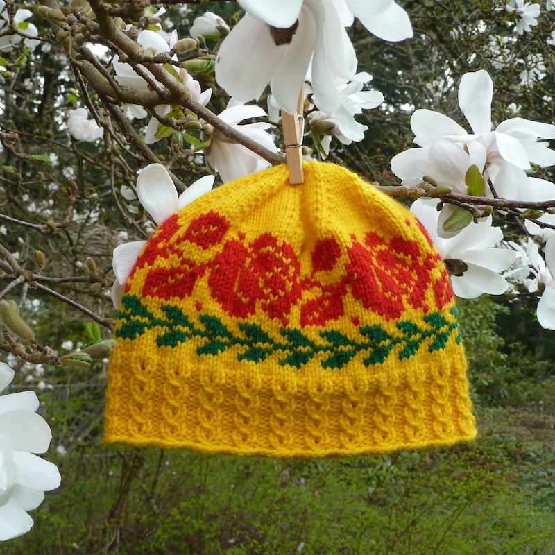 Rose Beanie - Etsy