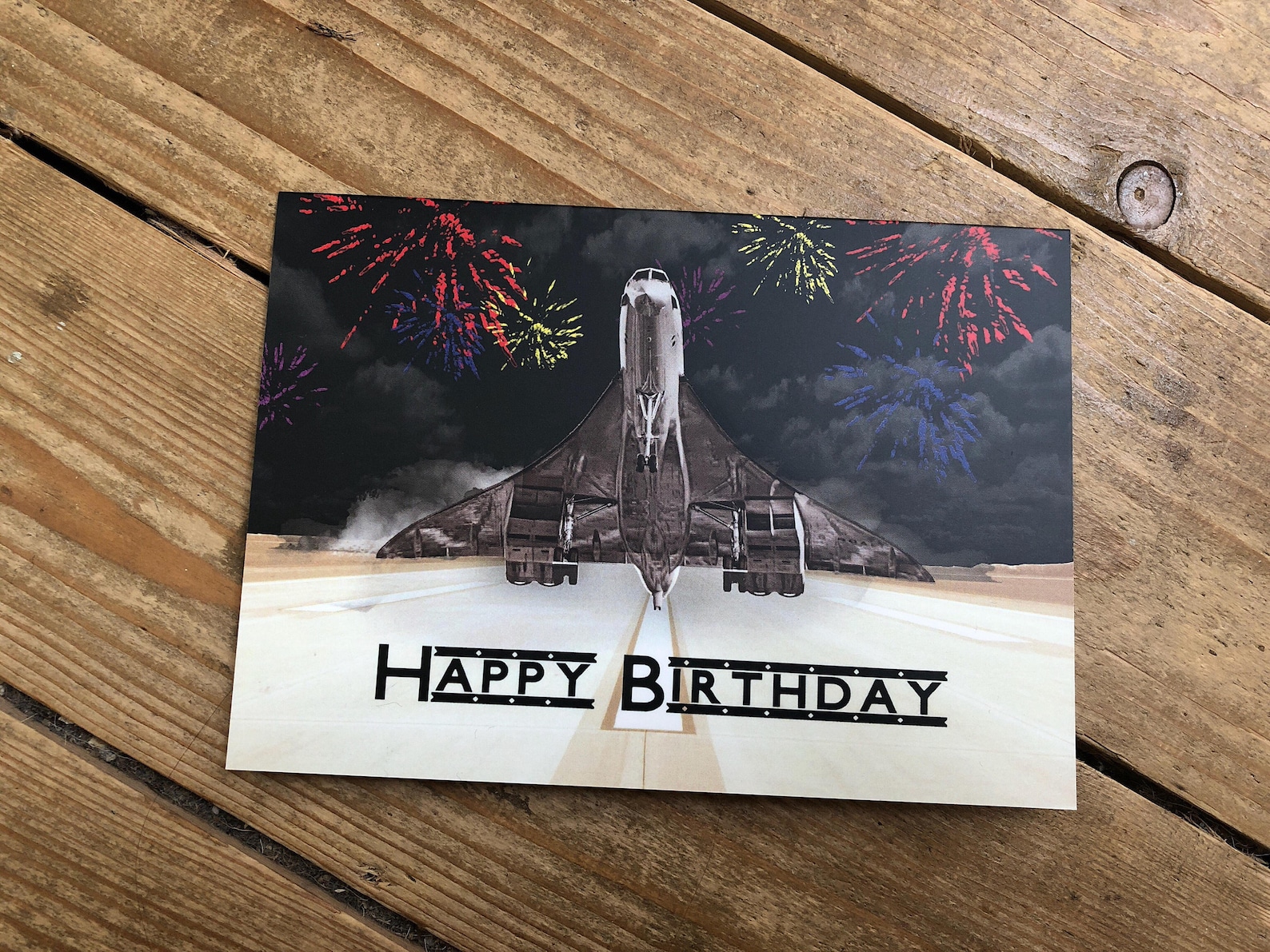 Birthday Card "happy Birthday" -concorde Fireworks Night | A6 Card With ...
