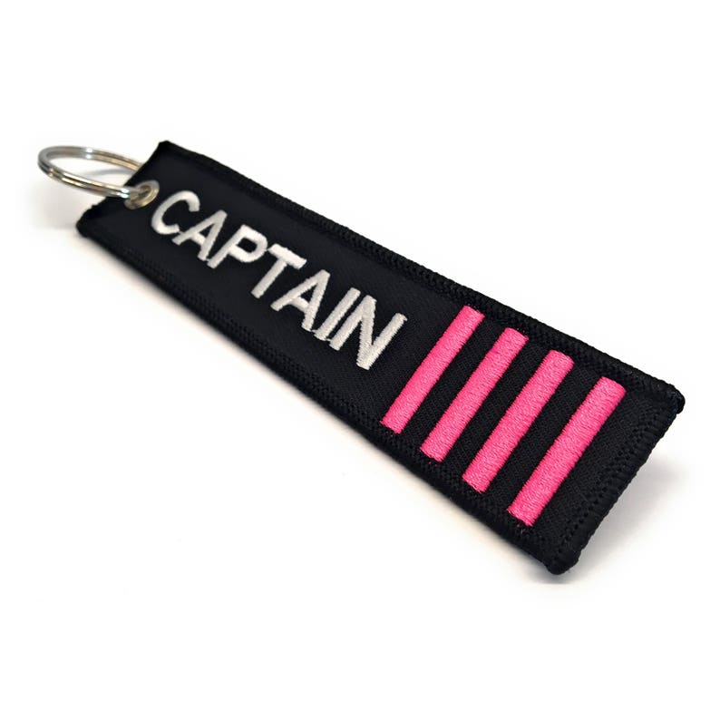 Pilot / Captain Keychain Luggage Tag 4 Stripes Pink High - Etsy