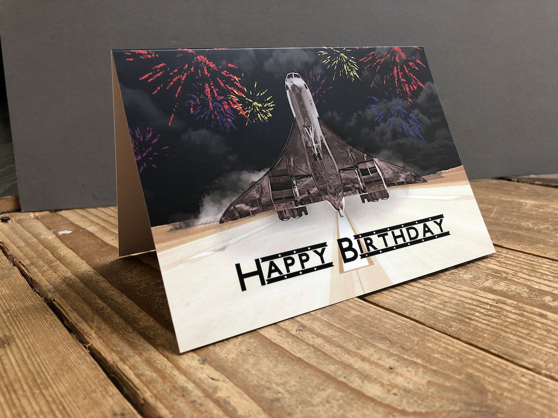 Birthday Card "happy Birthday" -concorde Fireworks Night | A6 Card With ...