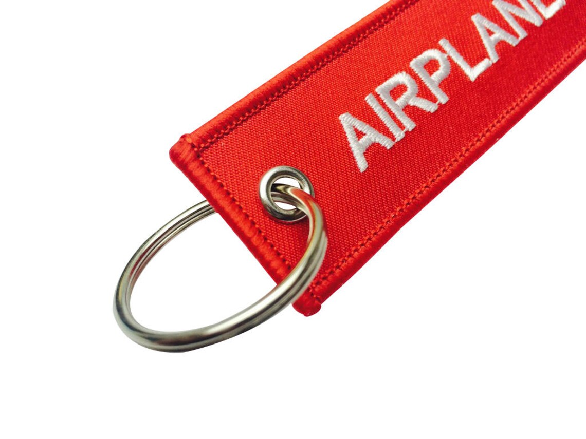Airplane Keys Keychain Luggage Tag Red & White High - Etsy