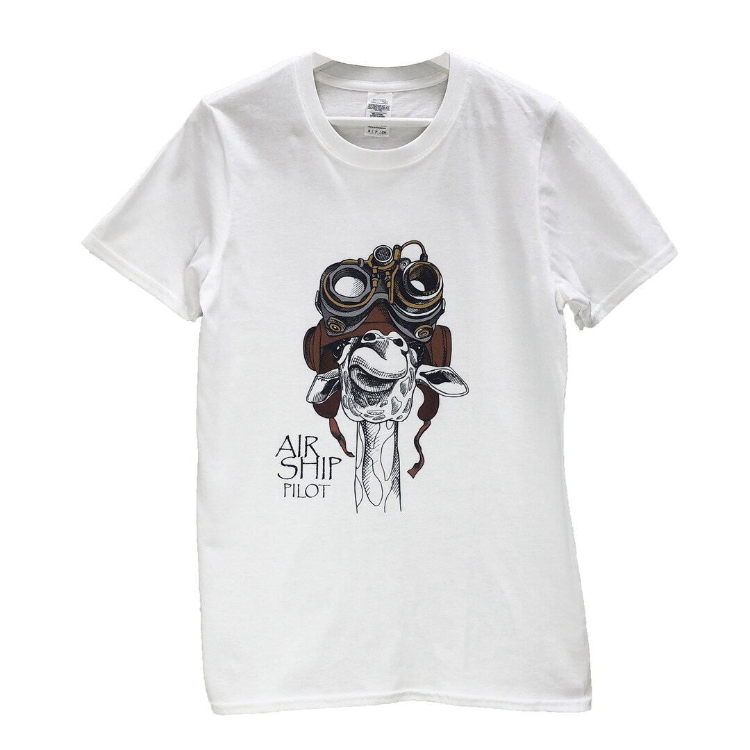 Unisex T-shirt Airship Pilot Giraffe 100% Cotton - Etsy