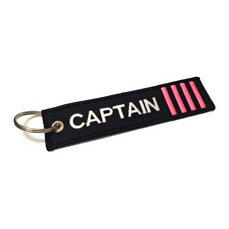 Pilot / Captain Keychain Luggage Tag 4 Stripes Pink High - Etsy