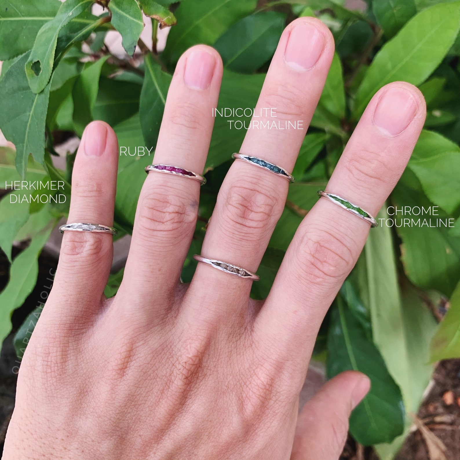 Hidden Gems Ring Raw Gems Silver Ring Anniversary Ring - Etsy