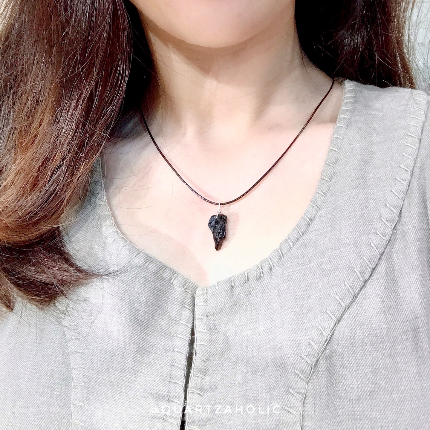 Man-made Leather Necklace, Black String Necklace, Minimalist Necklace ...