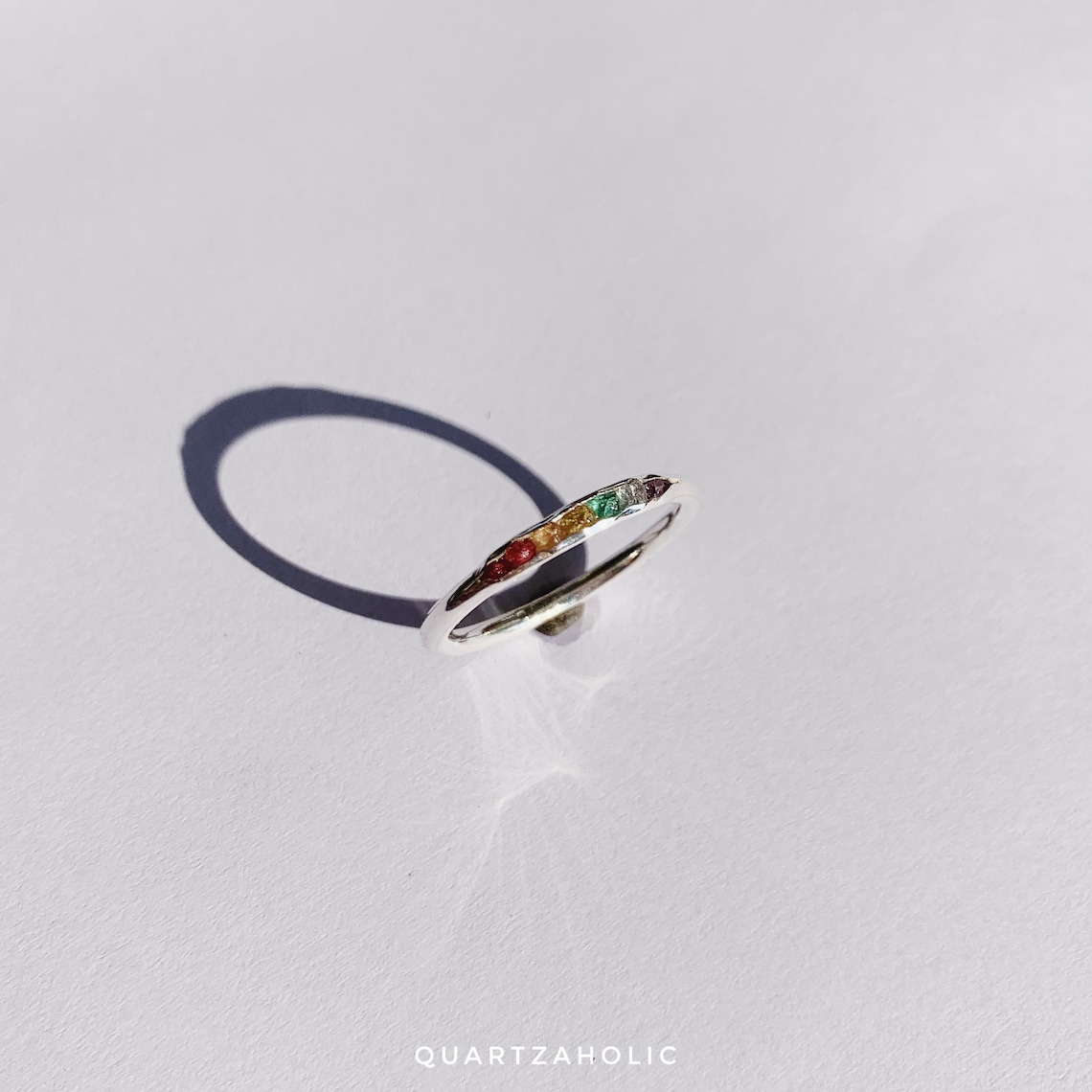 Hidden Gems Ring Raw Gems Silver Ring Anniversary Ring - Etsy