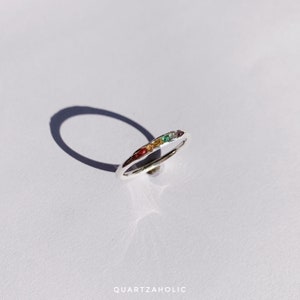 Hidden Gems Ring, Raw Gems Silver Ring, Anniversary Ring, Stackable ...