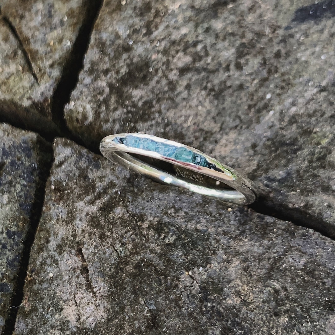 Hidden Gems Ring, Raw Gems Silver Ring, Anniversary Ring, Stackable ...