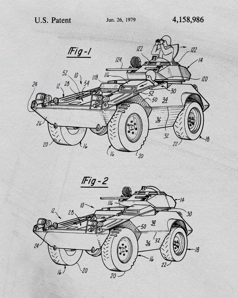 Armored Car Tank Military Vehicle Original Patent Print - Etsy
