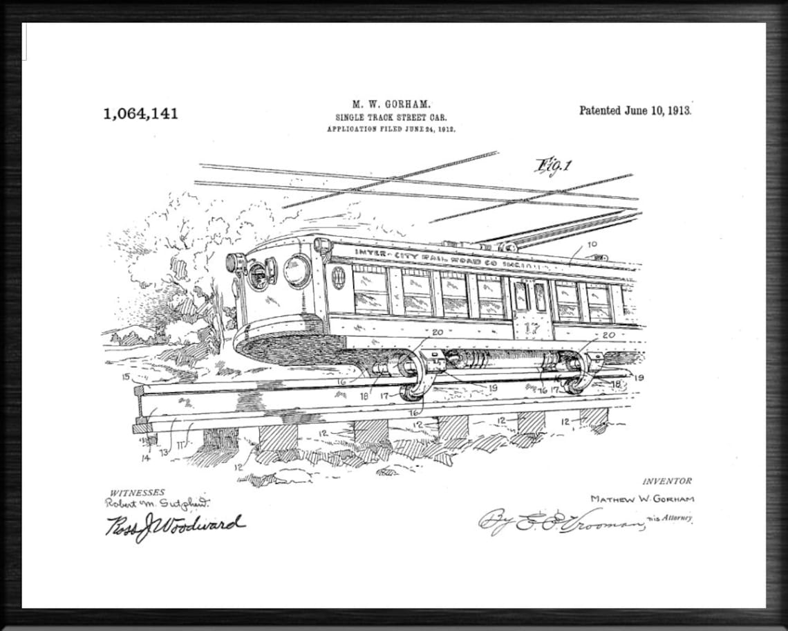 Tramway Tram 1913 Original Brevet Imprimer Blueprint Dessin - Etsy France