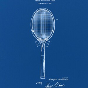 Tennis & Badminton Racket 1925 Original Patent Print Blueprint Drawing ...