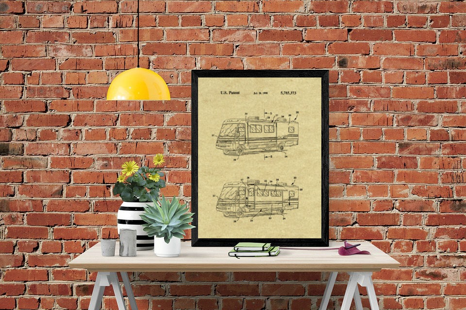 Motorhome Campervan RV Winnebago Original Patent Print Blueprint ...
