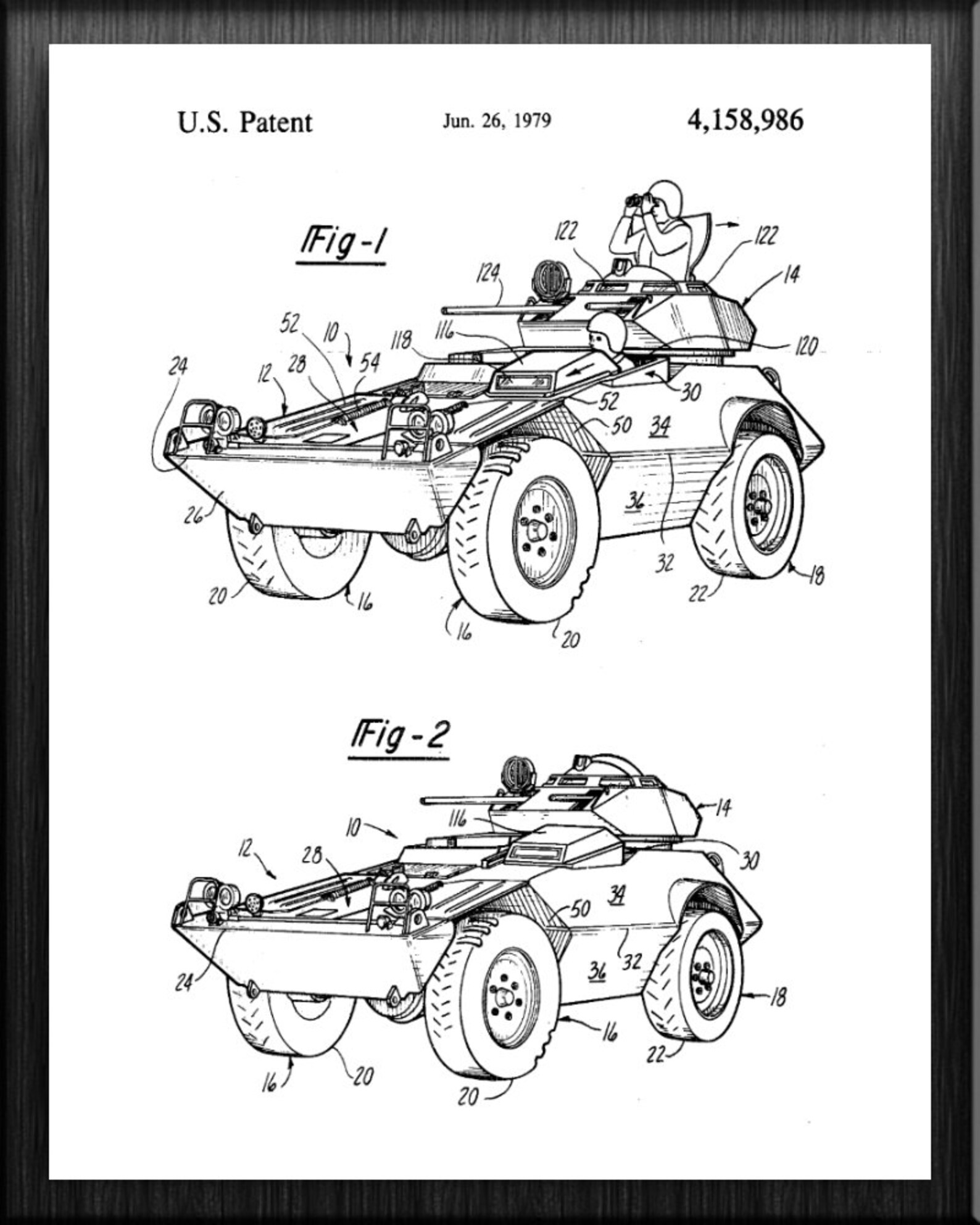 Amphibious Military Vehicle 1946 Original Patent Print Blueprint ...